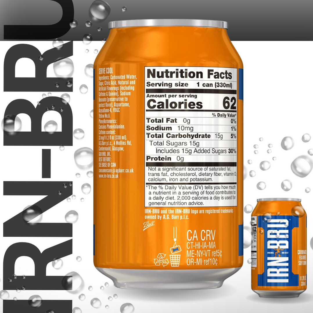 Irn Bru Original Soft Drink 330ml Can Online in the USA